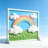 China Double-Sided UV-Resistant Fiberglass Sculpture Art Display Wall with Customizable Size 3D Backdrop for sale