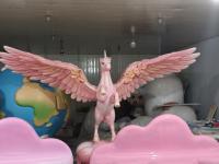 China Waterproof IP65 UV-resistant Fiberglass Sculpture with Customizable Unicorn Statue and Cloud Bench Set for sale
