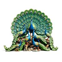 China Weather-Resistant Hand-Painted Customizable Size Fiberglass Peacock Sculpture for Outdoor and Indoor Decoration for sale