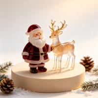 China Custom FRP Christmas Sculpture Set with Weather Resistant and Built-in LED Lighting for Holiday Decor for sale