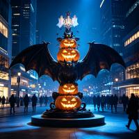 China Custom Large Stainless Steel Halloween Themed Sculpture with Outdoor Adaptability and IP65 Waterproof for sale