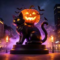 China Custom Large Stainless Steel Halloween Themed Sculpture with Outdoor Adaptability and IP65 Waterproof for sale