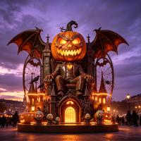 China Custom Large Stainless Steel Halloween Themed Sculpture with Outdoor Adaptability and IP65 Waterproof for sale