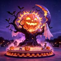 China Custom Large Stainless Steel Halloween Themed Sculpture with Outdoor Adaptability and IP65 Waterproof for sale