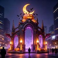 China Custom Large Stainless Steel Halloween Themed Sculpture with Outdoor Adaptability and IP65 Waterproof for sale