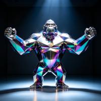 China Custom Colorful Faceted Stainless Steel Gorilla Sculpture with Mirror Finish and High-Quality 304/316 Material for sale