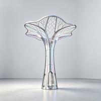 China Customizable Waterproof RGB DMX 512 LED Light Tree Sculpture in Stainless Steel for sale