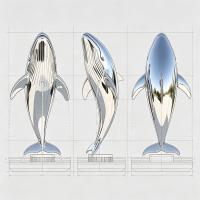 China Mirror Polished Stainless Steel Whale Fountain Sculpture with Circulating Water System and Customizable Design for sale
