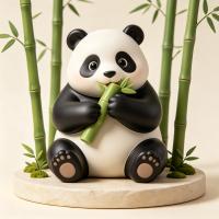 China Giant Cute Bamboo Eating Panda Sculpture | Cartoon Mascot Landscape Statue for sale