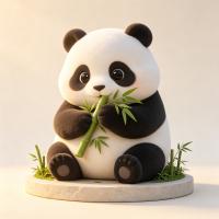 China Giant Cute Bamboo Eating Panda Sculpture | Cartoon Mascot Landscape Statue for sale