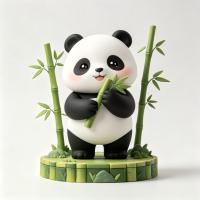 China Giant Cute Bamboo Eating Panda Sculpture | Cartoon Mascot Landscape Statue for sale