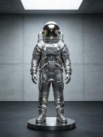 China Mirror Polished Stainless Steel Astronaut Sculpture - Customizable Height Weather Resistant Spaceman Statue for sale