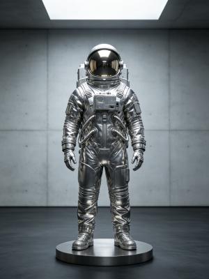 China Mirror Polished Stainless Steel Astronaut Sculpture - Customizable Height Weather Resistant Spaceman Statue for sale