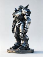 China Custom Giant Stainless Steel Mecha Robot Sculpture with Built-in LED Lighting and 304 / 316 Stainless Steel for sale