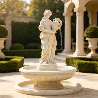 China European Goddess Imitation White Marble Resin Water Fountain for sale