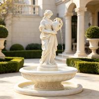 China European Goddess Imitation White Marble Resin Water Fountain for sale