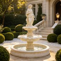 China European Goddess Imitation White Marble Resin Water Fountain for sale