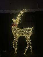 China Outdoor LED Reindeer Light Sculpture with IP65 Waterproof Thickened Wrought Iron Frame and Customizable Light Colors for sale