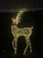 China Outdoor LED Reindeer Light Sculpture with IP65 Waterproof Thickened Wrought Iron Frame and Customizable Light Colors for sale