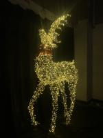 China Outdoor LED Reindeer Light Sculpture with IP65 Waterproof Thickened Wrought Iron Frame and Customizable Light Colors for sale