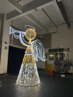China Large Waterproof IP65 LED Angel Light Sculpture with Durable Iron Frame and Customizable Size for Outdoor Christmas Decor for sale