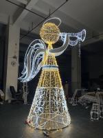 China Large Waterproof IP65 LED Angel Light Sculpture with Durable Iron Frame and Customizable Size for Outdoor Christmas Decor for sale
