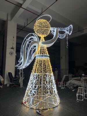 China Large Waterproof IP65 LED Angel Light Sculpture with Durable Iron Frame and Customizable Size for Outdoor Christmas Decor for sale