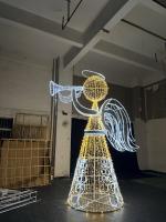 China Large Waterproof IP65 LED Angel Light Sculpture with Durable Iron Frame and Customizable Size for Outdoor Christmas Decor for sale