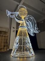 China Large Waterproof IP65 LED Angel Light Sculpture with Durable Iron Frame and Customizable Size for Outdoor Christmas Decor for sale