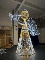 China Large Waterproof IP65 LED Angel Light Sculpture with Durable Iron Frame and Customizable Size for Outdoor Christmas Decor for sale