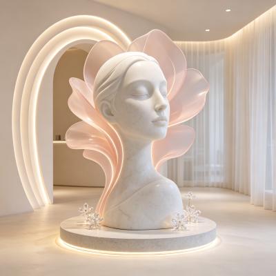 China Customized Beauty Sculpture with Fiberglass Material and Weather-Resistant Coating for Commercial Decor for sale