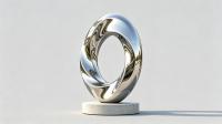 China Mirror Polished Customizable Weather-Resistant Twisted Loop Abstract Ring Sculpture for sale