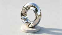 China Mirror Polished Customizable Weather-Resistant Twisted Loop Abstract Ring Sculpture for sale