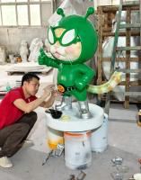China Customized Color Outdoor Durable Hand-Painted Fiberglass Sculpture for Shopping Mall Park Decor for sale