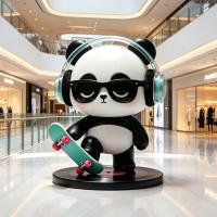 China Customized Size Weather Resistant Fiberglass Sculpture for Commercial Decoration - Panda Statue for sale
