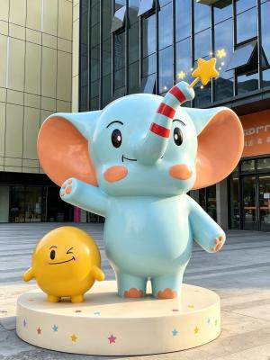 China Customizable Weather Resistant Fiberglass Mascot Sculpture for Child-Friendly Outdoor Decor for sale