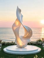 China Weather Resistant Customizable Outdoor Fiberglass Abstract Sculpture for Commercial Landscaping for sale