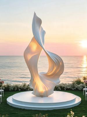 China Weather Resistant Customizable Outdoor Fiberglass Abstract Sculpture for Commercial Landscaping for sale