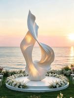 China Weather Resistant Customizable Outdoor Fiberglass Abstract Sculpture for Commercial Landscaping for sale