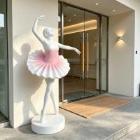 China Life Size Fiberglass Ballerina Sculpture with Gradient Tutu Skirt and Automotive Grade Paint for sale