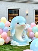 China Customized Color Weather Resistant Hand-painted Fiberglass Sculpture Cartoon Animal Statue for Outdoor Art Installation for sale