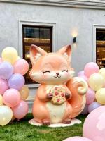 China Customized Color Weather Resistant Hand-painted Fiberglass Sculpture Cartoon Animal Statue for Outdoor Art Installation for sale