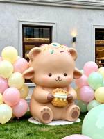 China Customized Color Weather Resistant Hand-painted Fiberglass Sculpture Cartoon Animal Statue for Outdoor Art Installation for sale