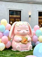 China Customized Color Weather Resistant Hand-painted Fiberglass Sculpture Cartoon Animal Statue for Outdoor Art Installation for sale