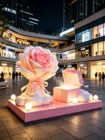 China Valentine’s Day LED Fiberglass Love Sculpture with Automotive Grade Paint and Waterproof LED Light System Customizable Dimensions for sale