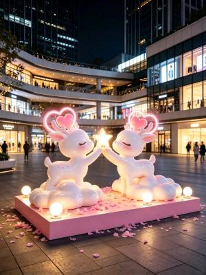 China Valentine’s Day LED Fiberglass Love Sculpture with Automotive Grade Paint and Waterproof LED Light System Customizable Dimensions for sale