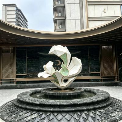 China Abstract Floral Stainless Steel Sculpture with RGB DMX 512 Lighting and IP65 Waterproof for Customizable Height Landscape Art for sale