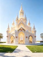 China 12m Large Scale Dream Castle Sculpture with Colorful Gradient Decorations and Built-in LED Lighting for Commercial Landmark Installation for sale