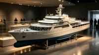 China Giant Custom Fiberglass Vessel Model with Stainless Steel Internal Frame and High Density Reinforced Fiberglass for Dynamic Sculpture for sale