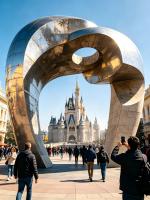 China Fairytale Castle Sculpture with 304/316 Stainless Steel and Automotive Grade Paint for sale